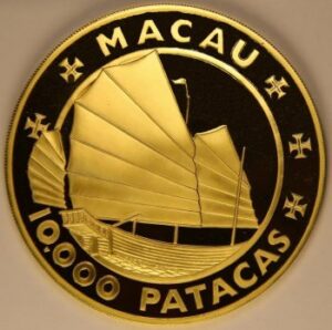 1988 Macau GOLD 10,000 Patacas ’35th Anniversary of the Macau Grande ...